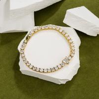 China 18k Gold Plated Full Diamond Bracelet 925 Sterling Silver Heart Zircon 7.5 Inch for sale