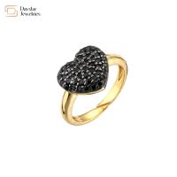 China 18k Gold Plated Heart Love Ring with Zircon Adjustable Size for Women for sale