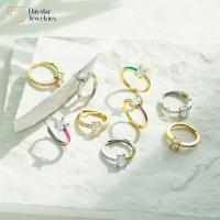China 18k Gold Plated Square Diamond Rings Adjustable Colorful Enamel Zircon Jewelry for Women for sale