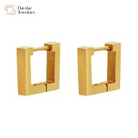 China Stainless Steel 18k Gold Plated Geometric Heart Hexagon Triangle Hoop Earrings for Women Men for sale