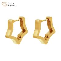 China Stainless Steel 18k Gold Plated Geometric Heart Hexagon Triangle Hoop Earrings for Women Men for sale