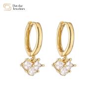 China 18k White Gold Plated Cubic Zirconia Heart Hoop Earrings for Women Wedding Jewelry for sale