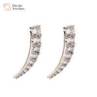 China 18k Gold Plated Full Round Diamond Stud Earrings Zircon Hook Women Jewelry 1 Pair for sale
