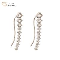 China 18k Gold Plated Full Round Diamond Stud Earrings Zircon Hook Women Jewelry 1 Pair for sale