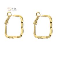China 18k Real Gold Plated Brass Geometric Huggie Hoop Earrings for Women 12mm for sale