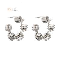 China 18k Real Gold Plated Brass Geometric Huggie Hoop Earrings for Women 12mm for sale