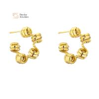 China 18k Real Gold Plated Brass Geometric Huggie Hoop Earrings for Women 12mm for sale