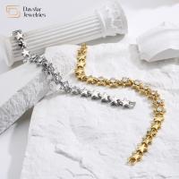 China 18k Gold Plated Pentagram Star Bracelet Diamond Zircon for Women Men 7.5 inch for sale