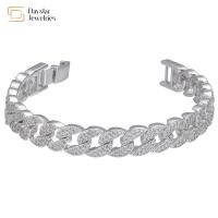 China 18k Gold Plated Cuban Link Chain Bracelet Iced Out Diamond Hip Hop Jewelry for Men Women 8mm for sale