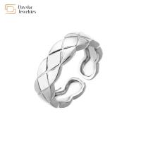 China 18k Real Gold Plated Wide Band Rings Couple Wavy Texture Adjustable Size for sale