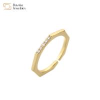 China 18k Gold Plated Heart Diamond Ring Adjustable Wedding Engagement Ring for Women Men for sale