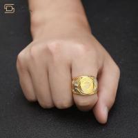 China Men Titanium Steel Signet Ring Flying Eagle Logo Badge Military Jewelry Size 8 10 for sale