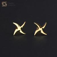 China Anime Naruto Titanium Steel Shuriken Kunai Symbol Stud Earrings for Teens 20mm for sale