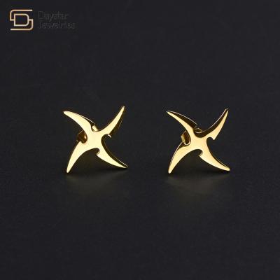 China Anime Naruto Titanium Steel Shuriken Kunai Symbol Stud Earrings for Teens 20mm for sale