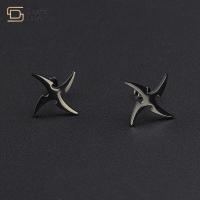 China Anime Naruto Titanium Steel Shuriken Kunai Symbol Stud Earrings for Teens 20mm for sale