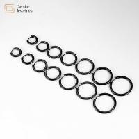 China Titanium Steel Hip Hop Round Hoop Earrings 20mm Burst Circle Jewelry for Men Women for sale