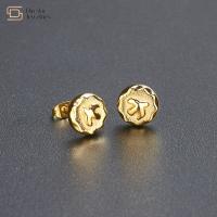 China Titanium Steel 18k Gold Plated Stud Earrings Flying Eagle Takahashi Goro Style for Women Men for sale