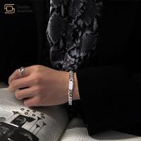 China Custom Engraved Titanium Steel Cuban Chain Bracelet Hip Hop Jewelry 8mm for sale