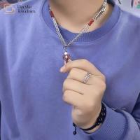 China Titanium Steel Hip Hop Red Cross Pendant Necklace Choker Chain 45cm for sale