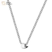China Titanium Steel Hip Hop Cuban Chain Necklace Square Block Pendant Choker 55cm for sale