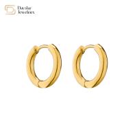 China Stainless Steel Gold Plated Small Hoop Earrings for Women Men 10mm for sale