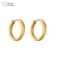 China Stainless Steel Gold Plated Small Hoop Earrings for Women Men 10mm for sale