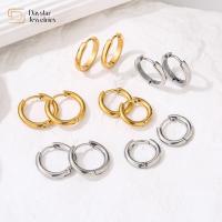 China Stainless Steel Gold Plated Small Hoop Earrings for Women Men 10mm for sale