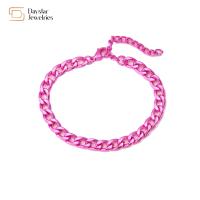 China Stainless Steel Cuban Link Chain Bracelet Colorful Custom Jewelry 8mm for sale