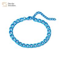 China Stainless Steel Cuban Link Chain Bracelet Colorful Custom Jewelry 8mm for sale
