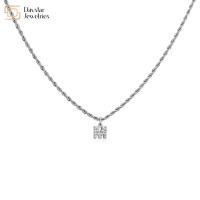 China Stainless Steel Twisted Chain Initial Letter Alphabet Pendant Necklace 18mm for sale