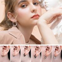 China Titanium Steel Small Hoop Earrings 8mm to 20mm Hypoallergenic Hip Hop Circle Jewelry for sale