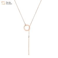 China Stainless Steel Disc Bar Pendant Lariat Y Choker Necklace for Women Adjustable 18 Inch for sale