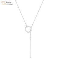 China Stainless Steel Disc Bar Pendant Lariat Y Choker Necklace for Women Adjustable 18 Inch for sale