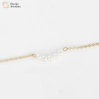 China Stainless Steel Layered Pearl Pendant Choker Necklace 2 Piece Set for Women for sale