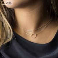 China Stainless Steel Layered Pearl Pendant Choker Necklace 2 Piece Set for Women for sale