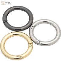 China Zinc Alloy Metal Spring Snap Hooks Clip Buckle O Rings for Keychains Bags 25mm for sale