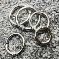China Zinc Alloy Metal Spring Snap Hooks Clip Buckle O Rings for Keychains Bags 25mm for sale