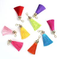 China Zinc Alloy Lobster Clasp Tassel Pendants 10 Colors for Keychain Bag Phone Charm for sale