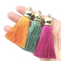 China Zinc Alloy Lobster Clasp Tassel Pendants 10 Colors for Keychain Bag Phone Charm for sale
