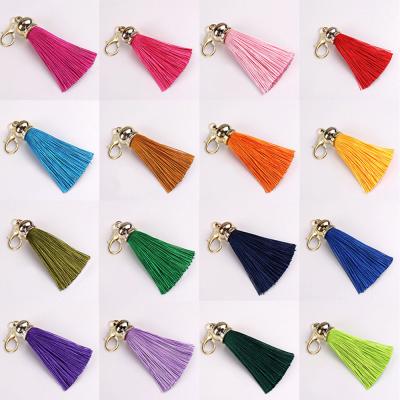 China Zinc Alloy Lobster Clasp Tassel Pendants 10 Colors for Keychain Bag Phone Charm for sale