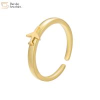 China 14k Plated Gold Couple Rings Butterfly Lightning Plane Adjustable Opening Rings for sale