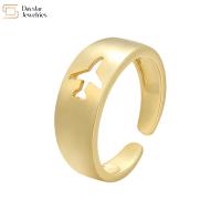 China 14k Plated Gold Couple Rings Butterfly Lightning Plane Adjustable Opening Rings for sale