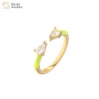 China 18k Gold Plated Adjustable Cubic Zirconia Water Drop Ring for Women for sale
