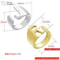 China Gold Plated Adjustable Initial Letter Ring Custom Alphabet Chunky Jewelry for sale