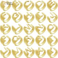 China Gold Plated Adjustable Initial Letter Ring Custom Alphabet Chunky Jewelry for sale