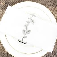 China Gold Metal Leaf Napkin Rings 2 Inch Table Napkin Holders for Wedding Party Dinner Decoration for sale