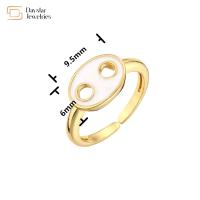 China 18k Gold Plated Enamel Pig Nose Ring Adjustable Open Ring for Women Girls Jewelry for sale