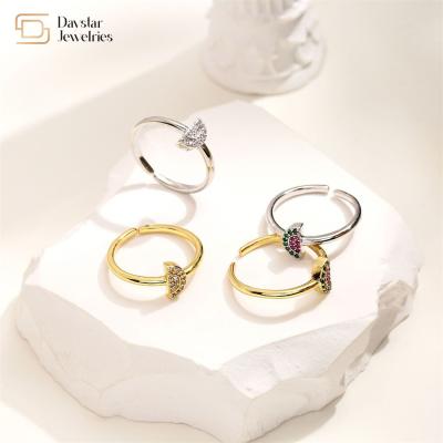 China 18K Gold Plated Adjustable Watermelon Fruit Ring with Cubic Zirconia for Women for sale