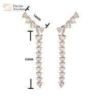 China 18k Gold Plated Leaf Heart Cubic Zirconia Ear Hook Earrings for Women for sale