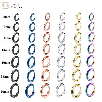 China Titanium Steel Small Hoop Earrings 10mm Hypoallergenic Circle Huggie Earrings for Sensitive Skin for sale